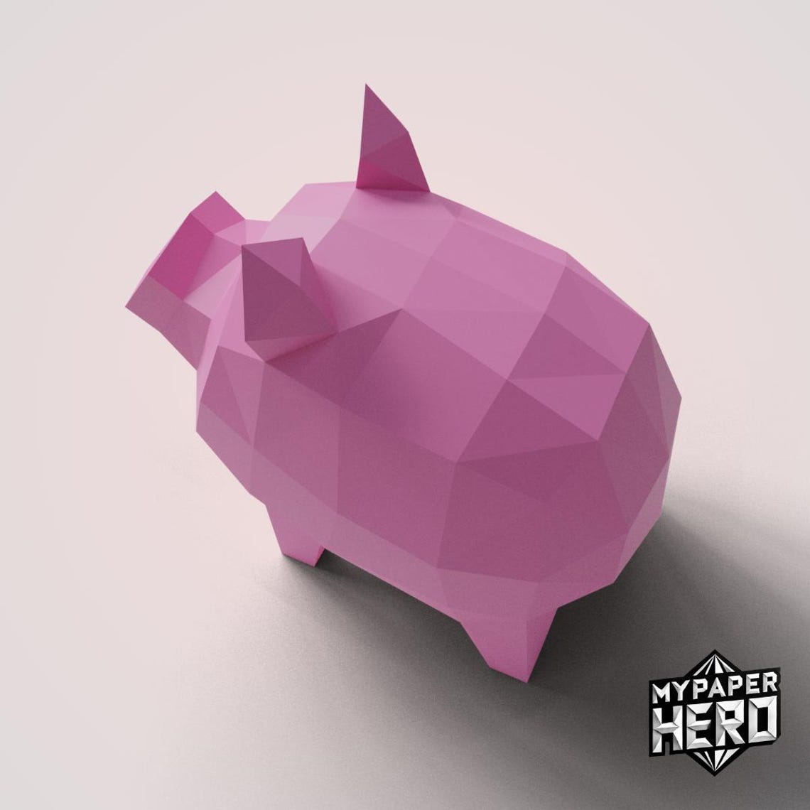 Papercraft Piggy Bank 3D, Digital Template, Low Poly Piggy, SVG PDF ...