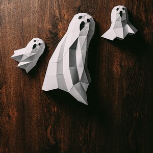 Ghosts Papercraft Low Poly, Digital Template, 3D Ghosts Poly Paper, DIY ...
