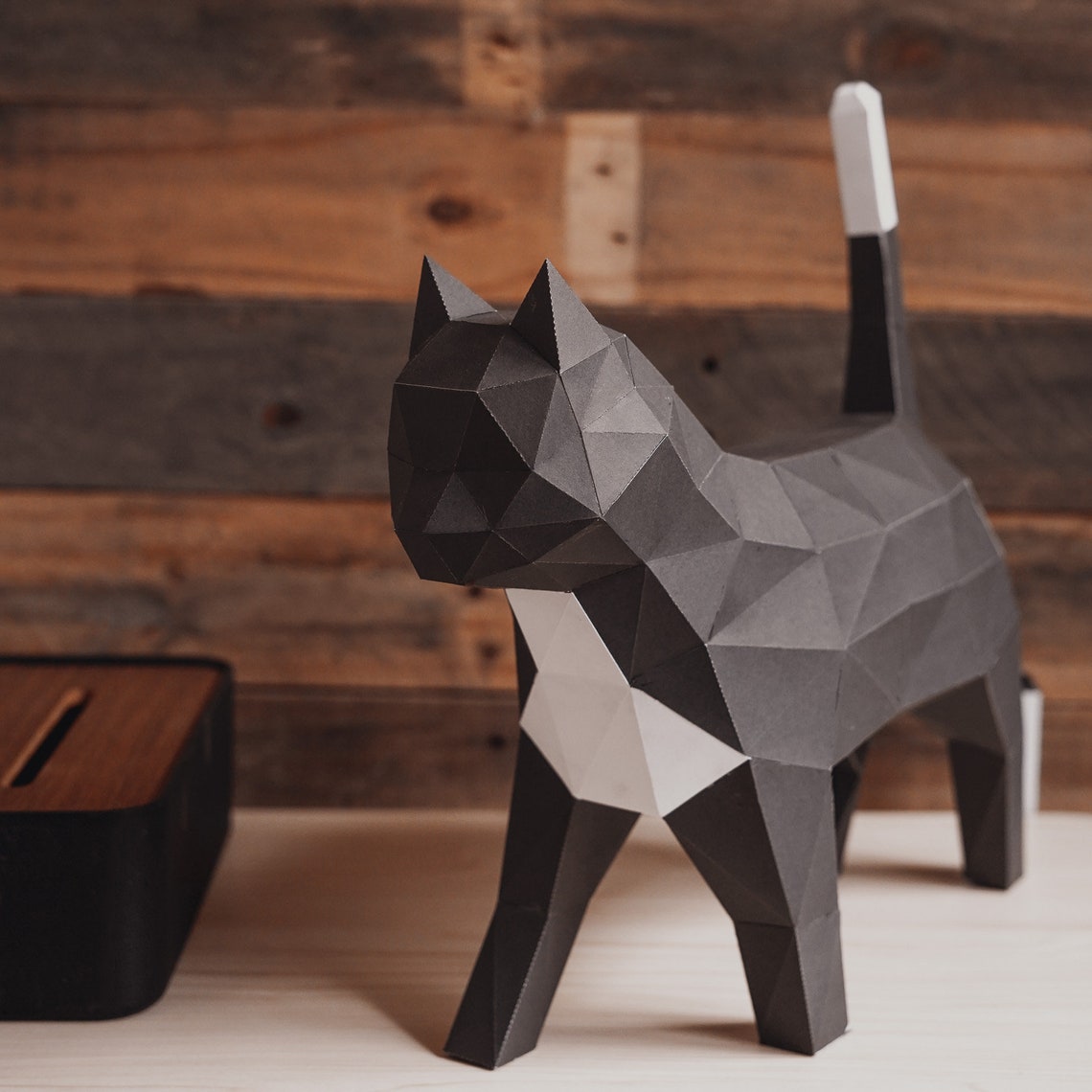 Low Poly Cat 3D Papercraft PDF, SVG Template for Creating 3D Cat, 3D ...