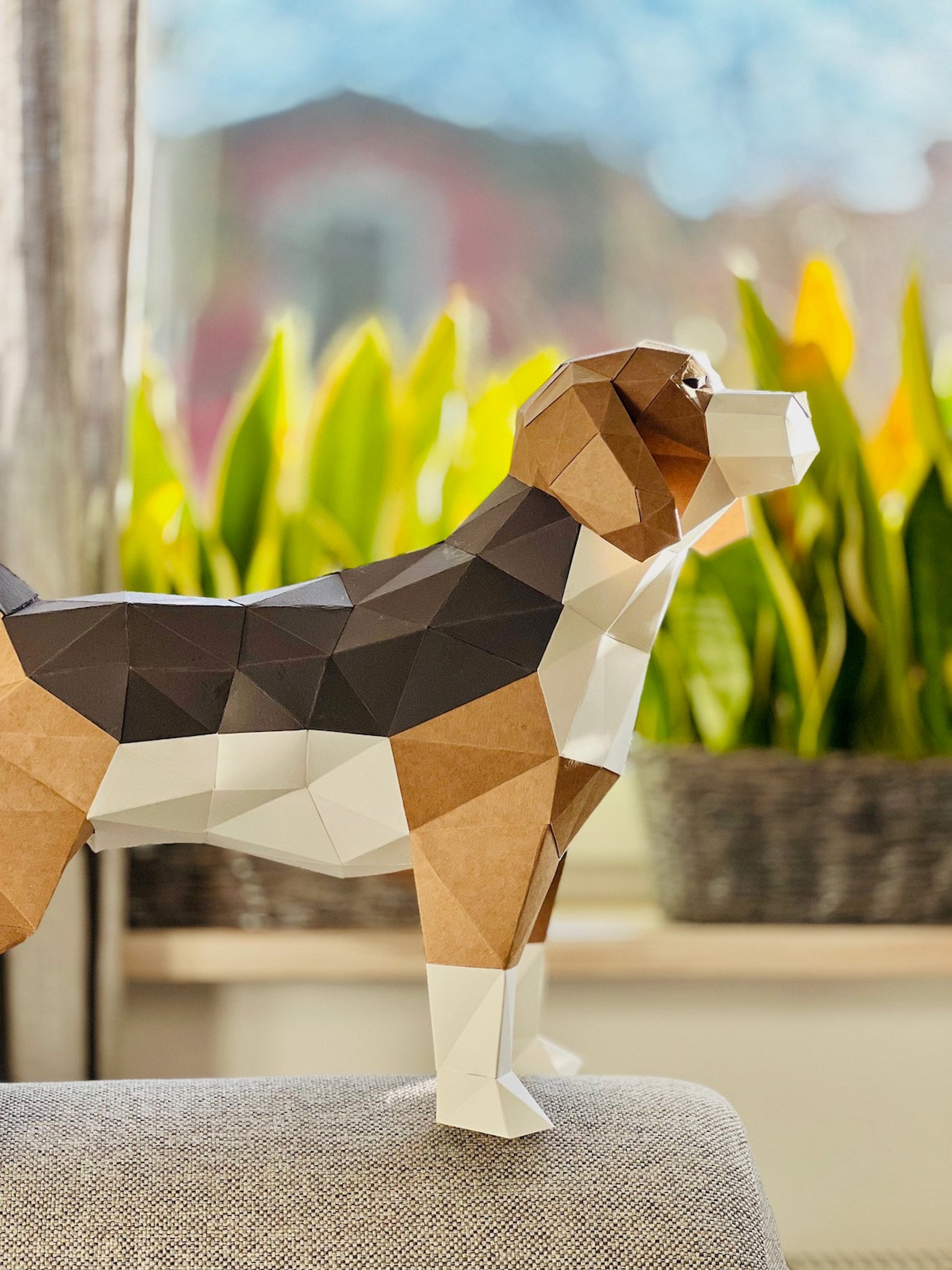 Low Poly Beagle Dog, Papercraft Dog 3D, Digital Template, SVG Download ...