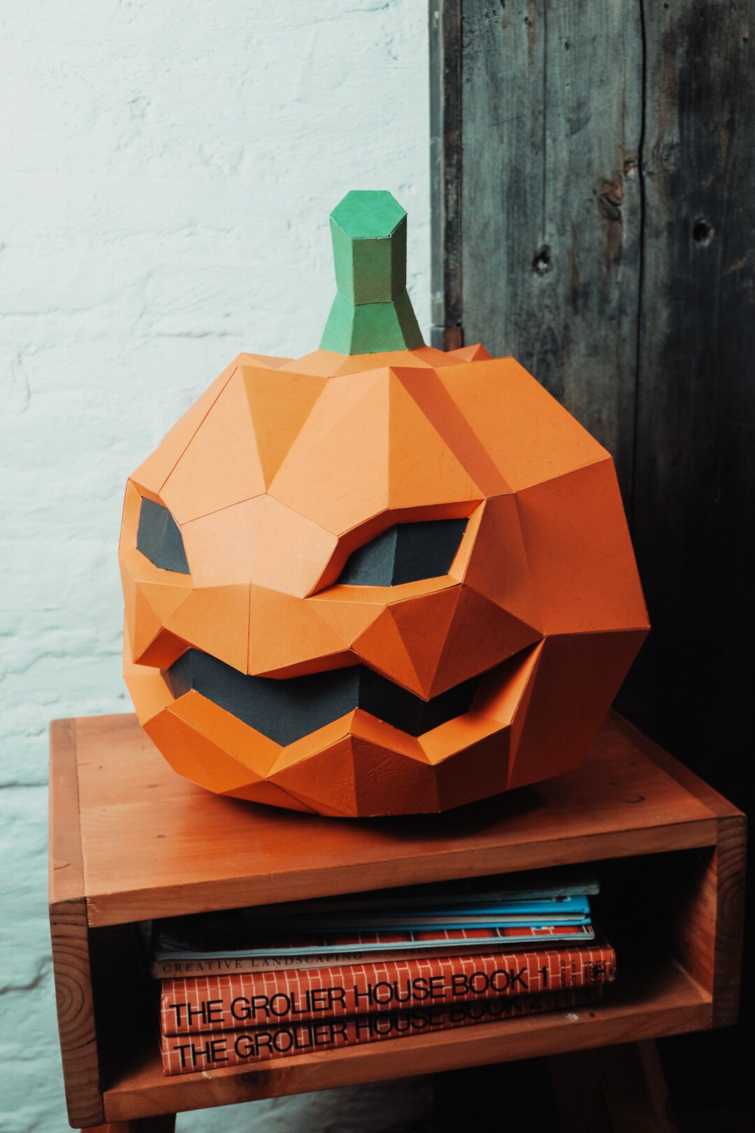 Pumpkin Papercraft Low Poly, Digital Template, 3D Pumpkin Poly Paper ...