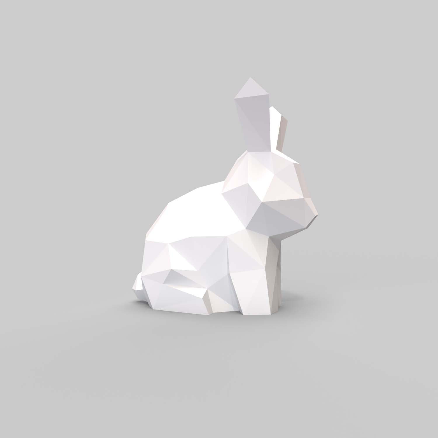 Bunny Papercraft 3D, Low Poly Rabbit, Digital Template, Poly Paper 3d ...