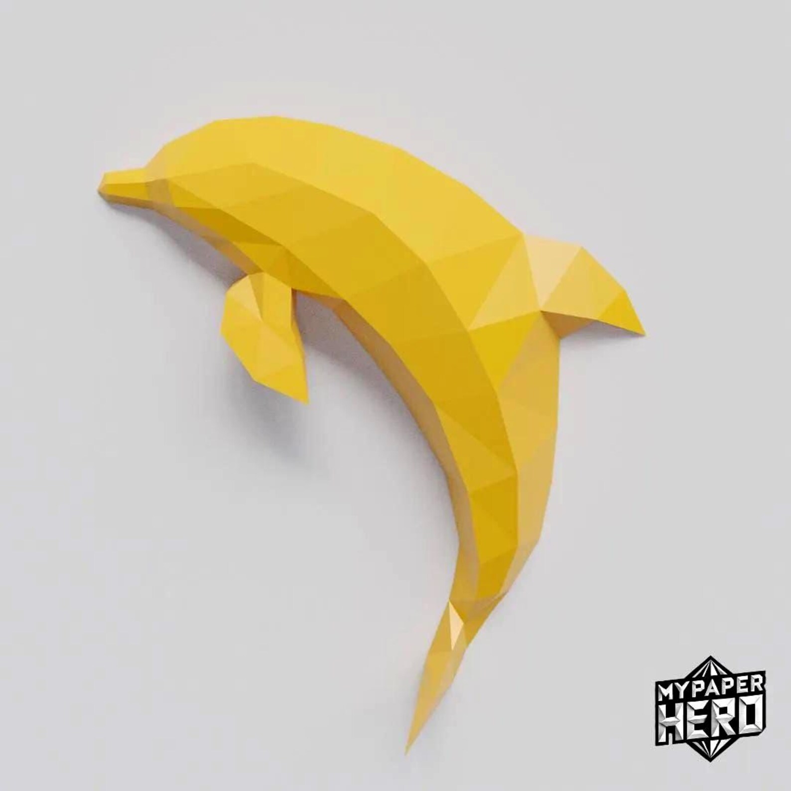 Papercraft Dolphin 3D, Digital Template, Low Poly Dolphin, Pepakura ...