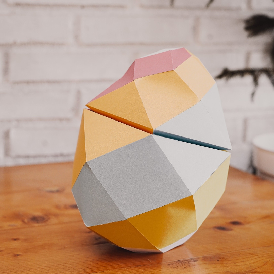 Low Poly Egg Box 3D Papercraft PDF, SVG Template for Creating 3D Egg ...