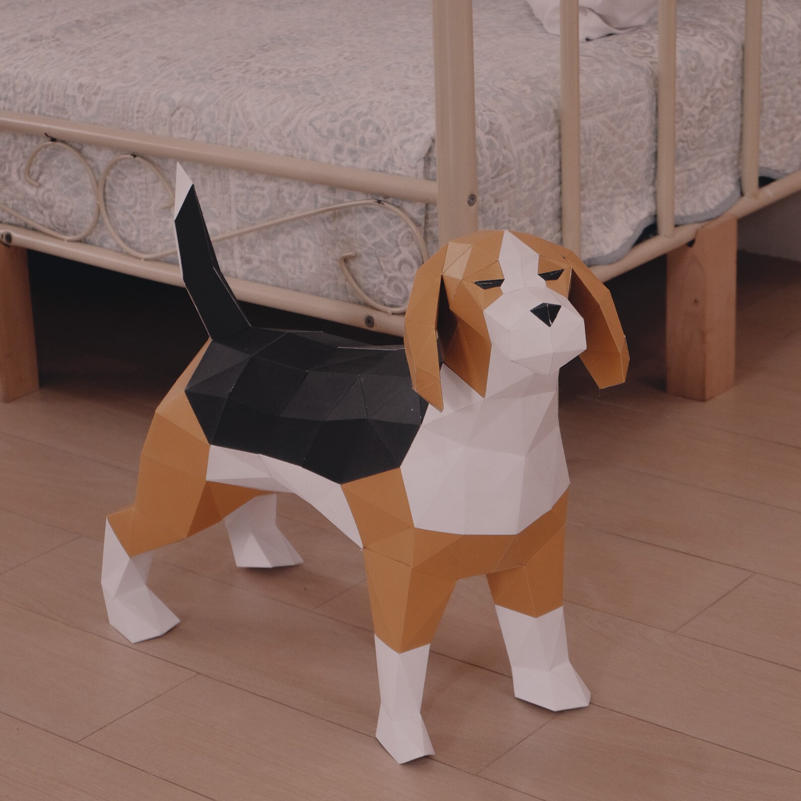 Low Poly Beagle Dog, Papercraft Dog 3D, Digital Template, SVG Download ...