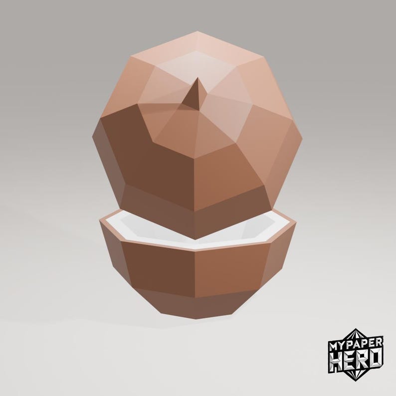 Low Poly Coconut 3D, Digital Template, Papercraft Coconut 3D, SVG PDF ...