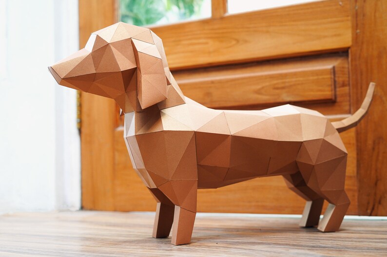 Papercraft 3D Frank Dog, Digital Template, Low Poly Dog, DIY Origami ...