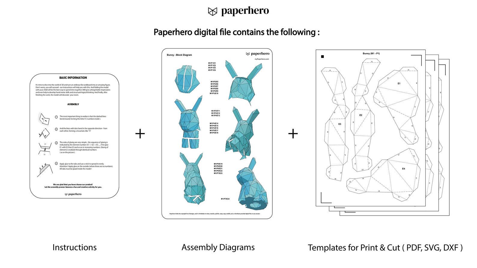 Musical Note Wall Art, Digital Template, Low Poly Papercraft Note 3D ...
