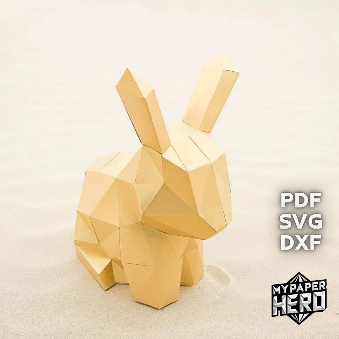 Bunny Papercraft 3D, Low Poly Rabbit, Digital Template, Poly Paper 3d ...