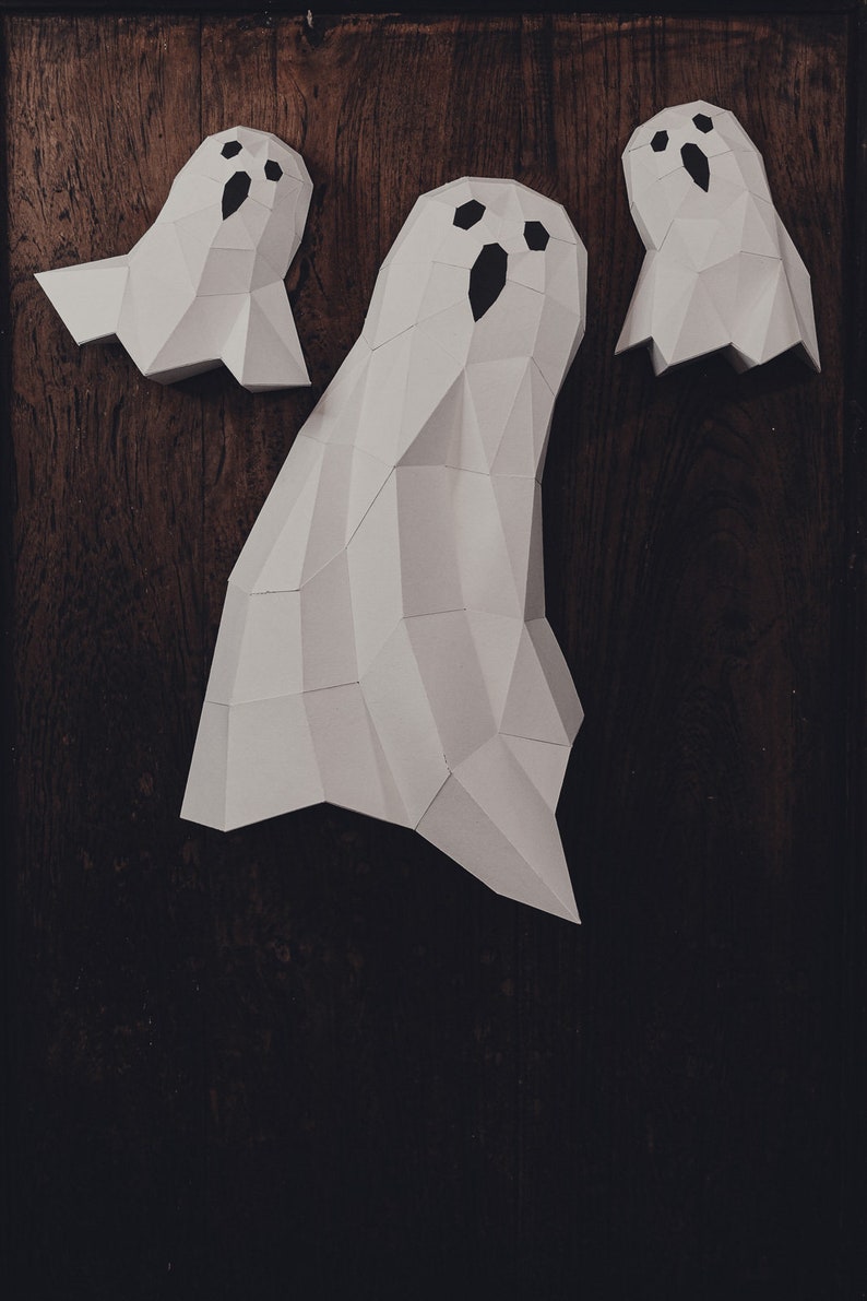 Ghosts Papercraft Low Poly, Digital Template, 3D Ghosts Poly Paper, DIY ...