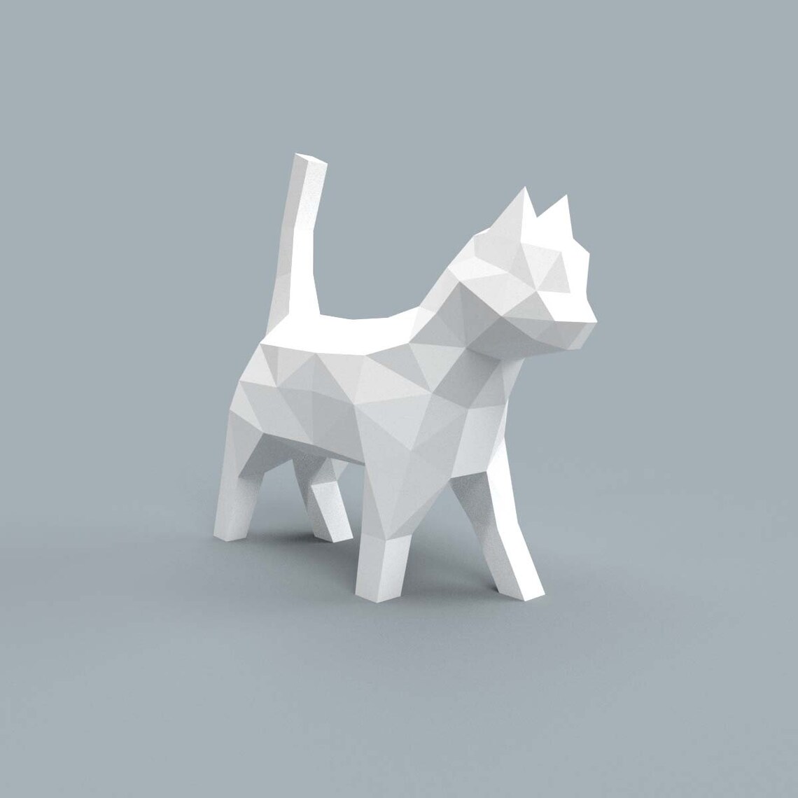 Low Poly Cat 3D Papercraft PDF, SVG Template for Creating 3D Cat, 3D ...