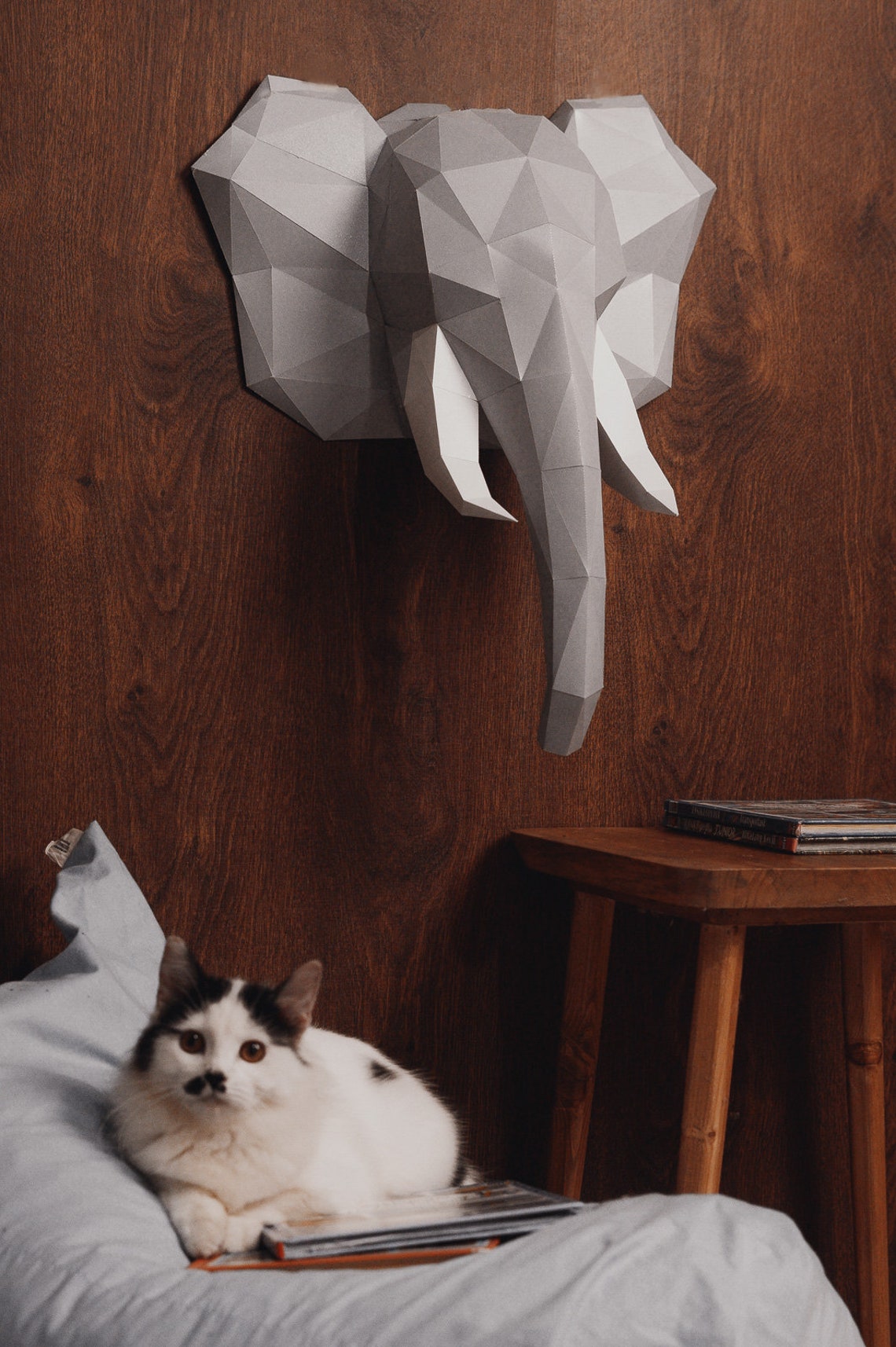 3D Papercraft Elephant, Digital Template, PDF,SVG, Low Poly Elephant ...
