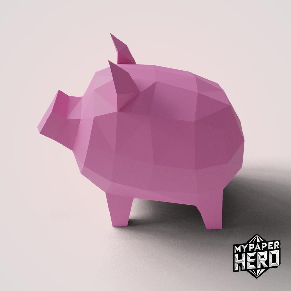 Papercraft Piggy Bank 3D, Digital Template, Low Poly Piggy, SVG PDF ...