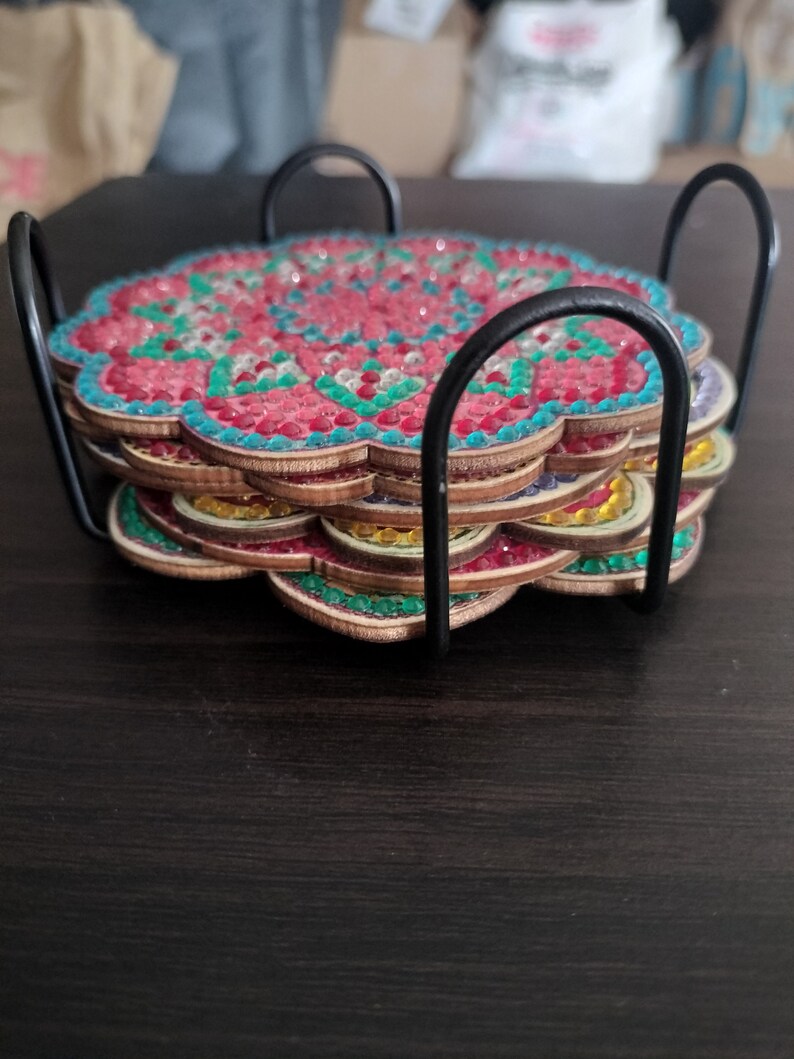 Six Beautiful Mandela Diamond Dot Coasters - Etsy