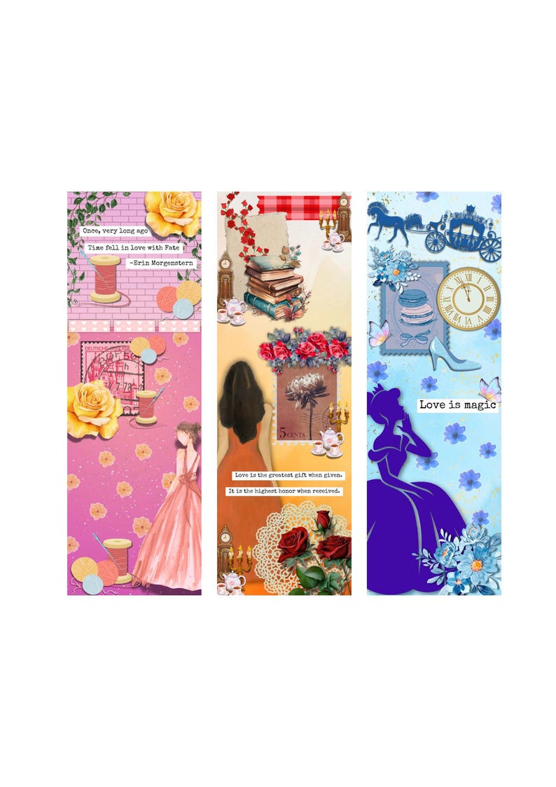 Fairy Tales Themed Printable Bookmark Sleeping Beauty Cinderella Beauty ...
