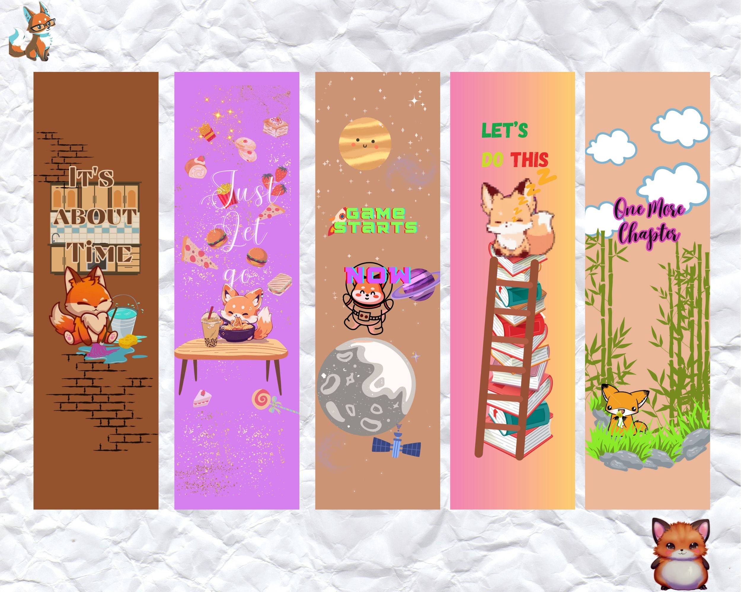 Bundle Bookmarks Printable Bookmark Cute Animals Digital Item Book Tok ...