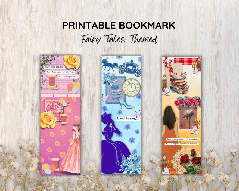 Fairy Tales Themed Printable Bookmark Sleeping Beauty Cinderella Beauty ...