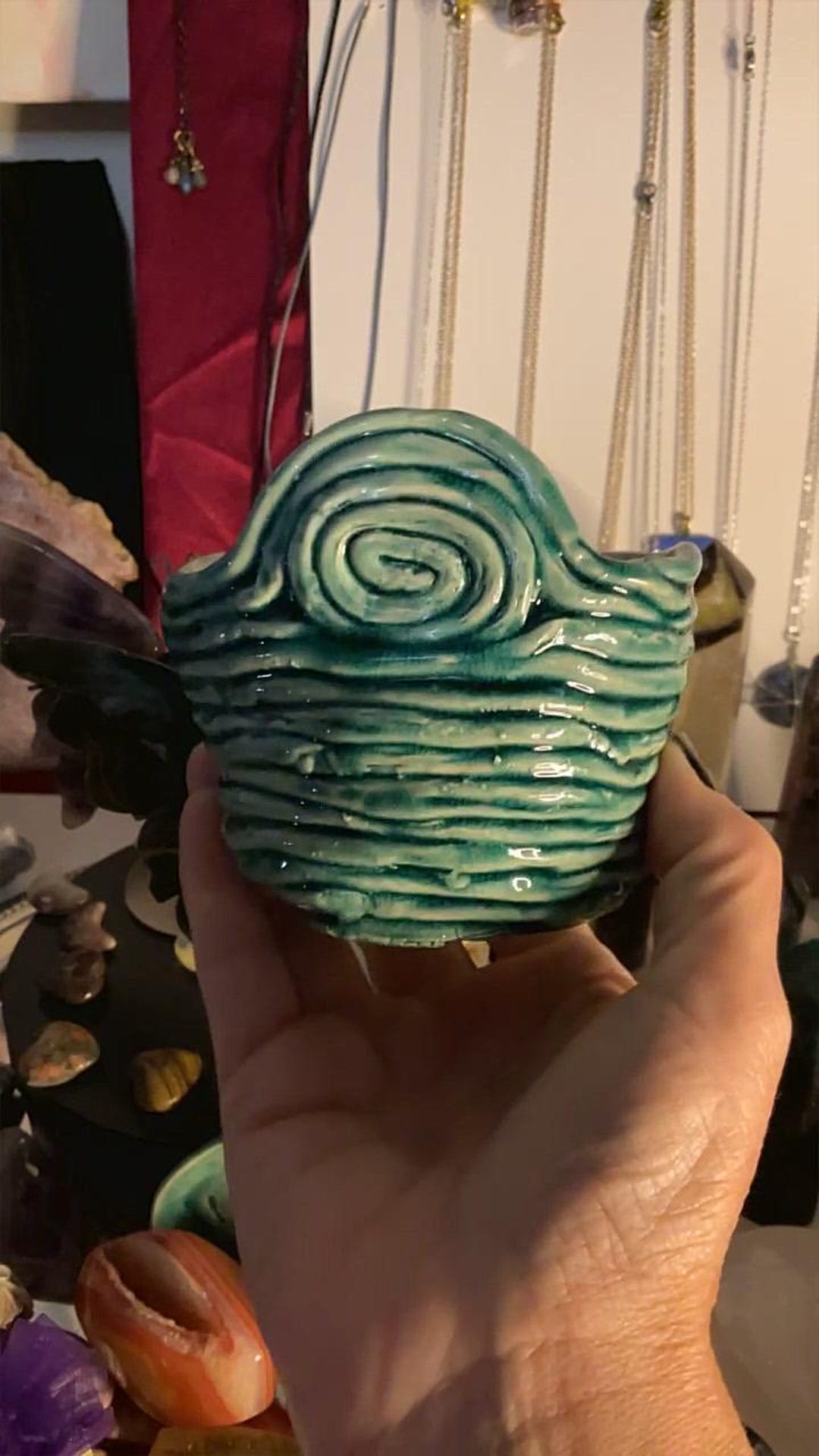 Hand Built Coil Pot: Fired & Painted Ceramic - Etsy