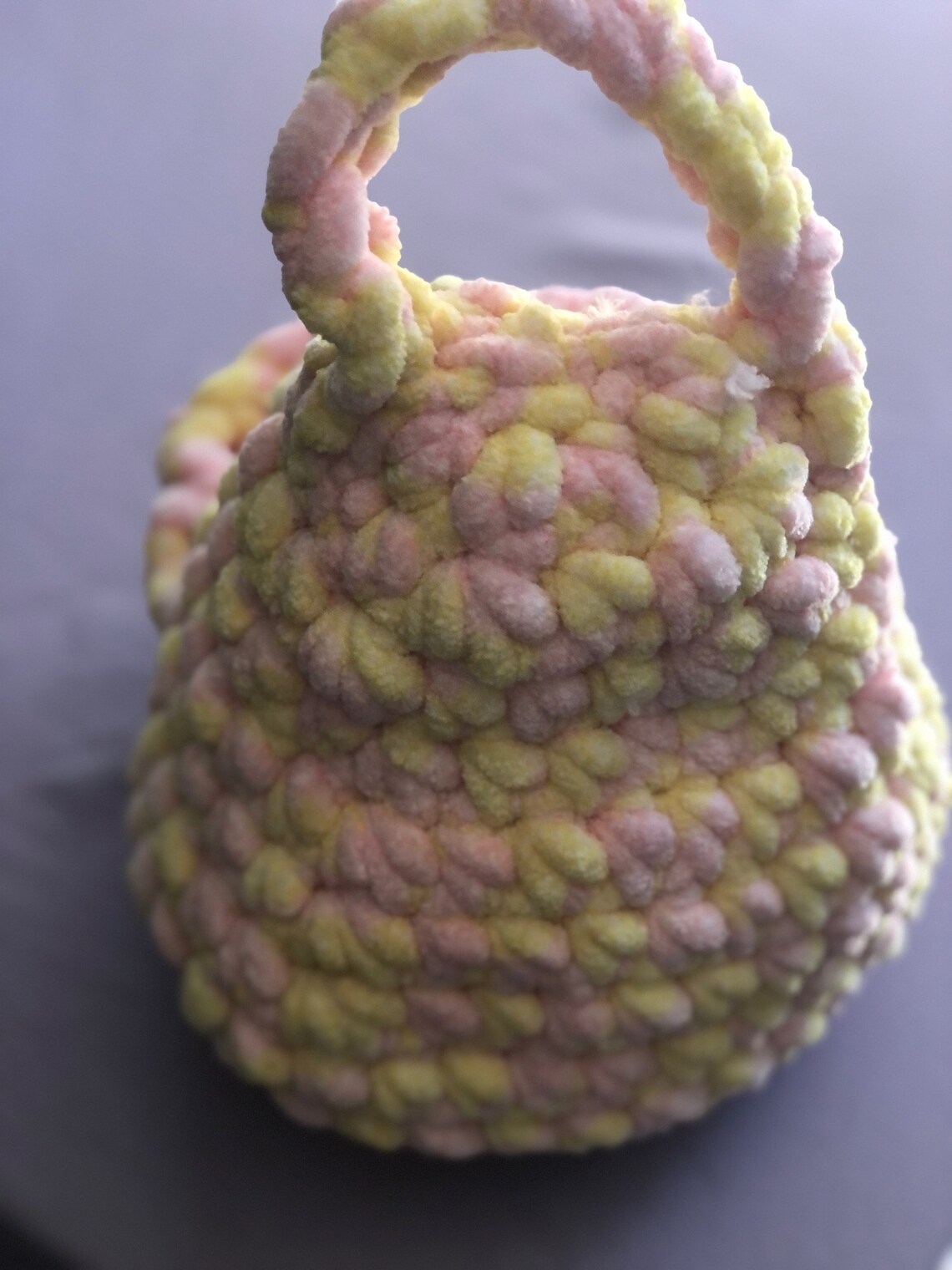 Crocheted Pouf, Weighted Tablet Holder, Kindle Pouf, I-pad Pouf, Tablet ...