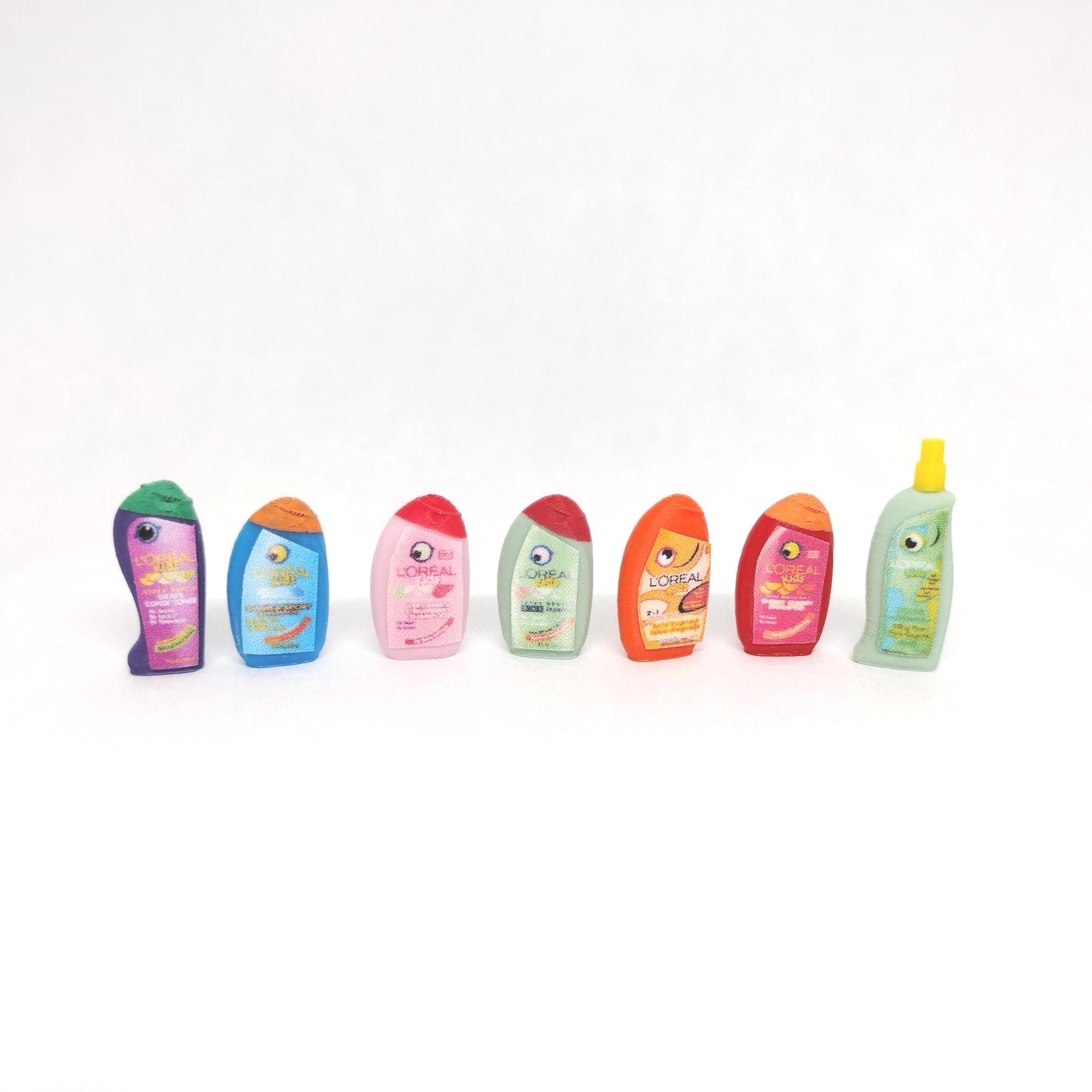 Miniature Kids' Shampoo, Conditioner & Detangler Bottles, 1:12 ...