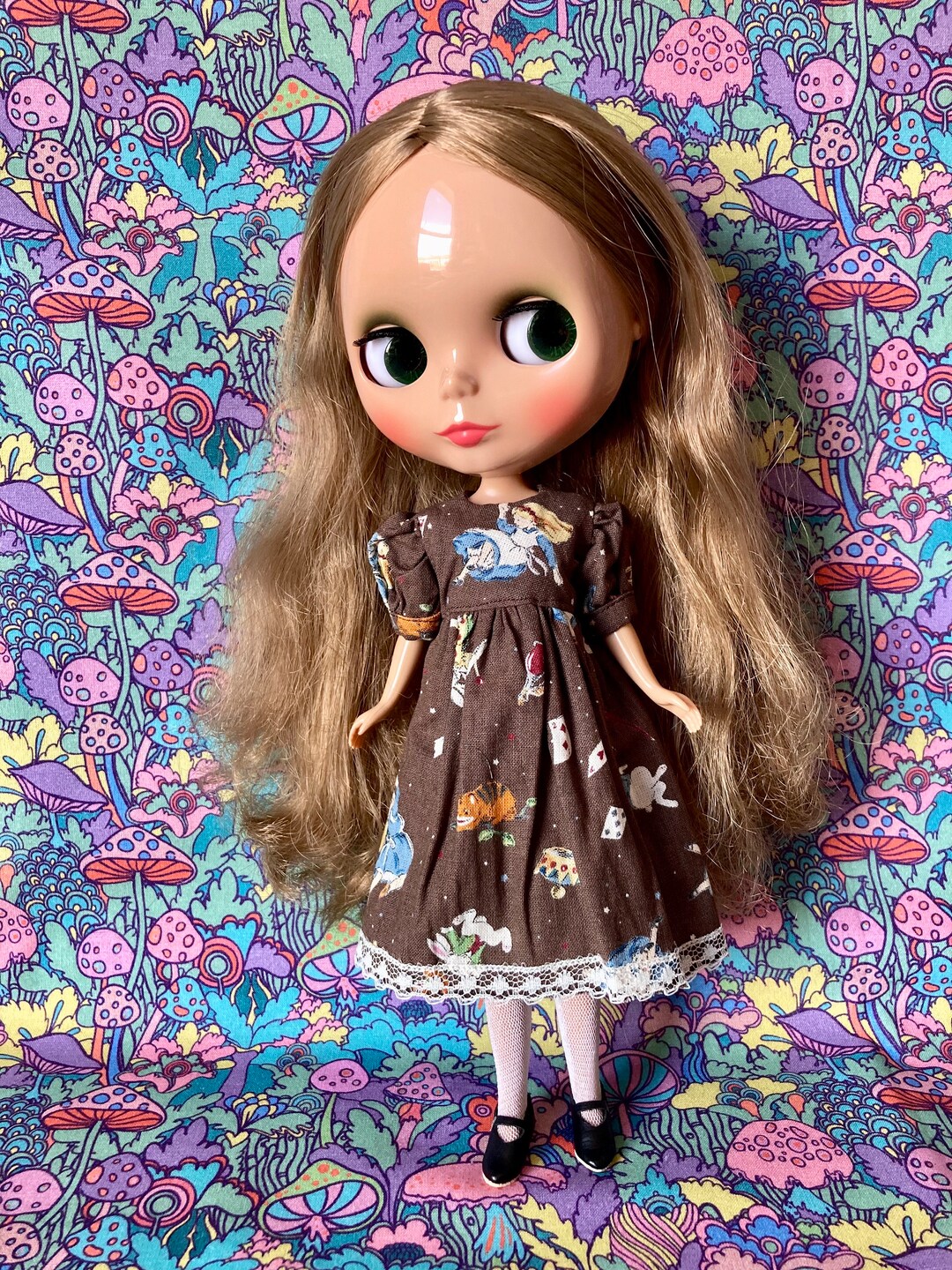 Falling Alice Brown Puff Sleeve Dress for Blythe Doll - Etsy