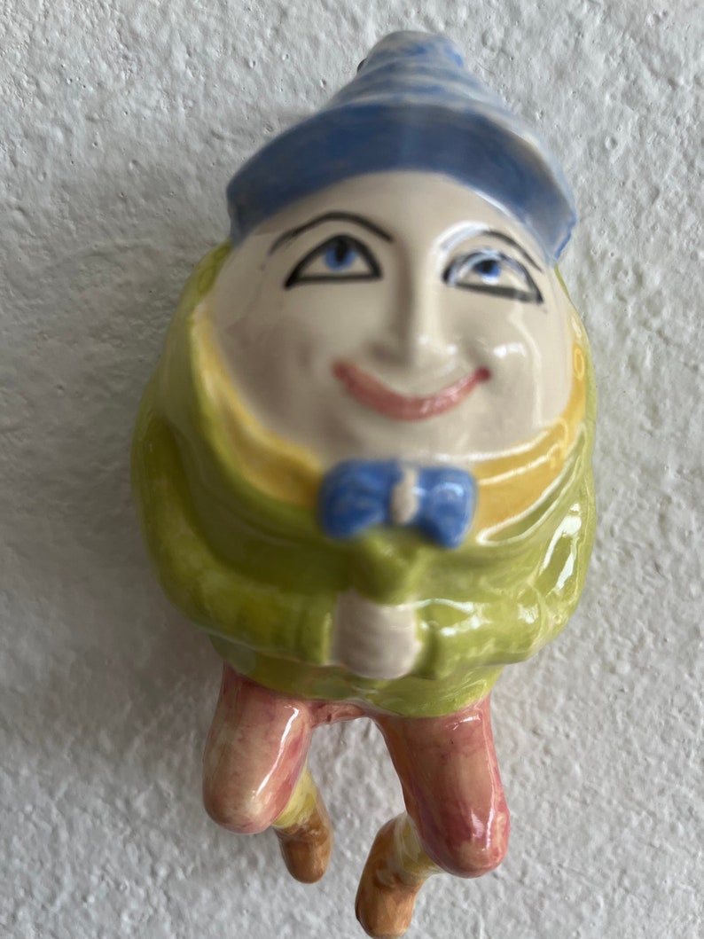 Handmade Humpty Dumpty Wall Dolly: Painted Ceramic Decor (5.5 Inches ...