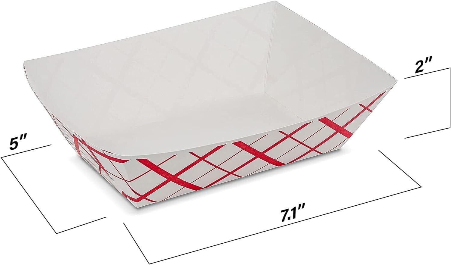 Paper Food Trays - 3 Lb Disposable Plaid Classy Red and White Paper ...