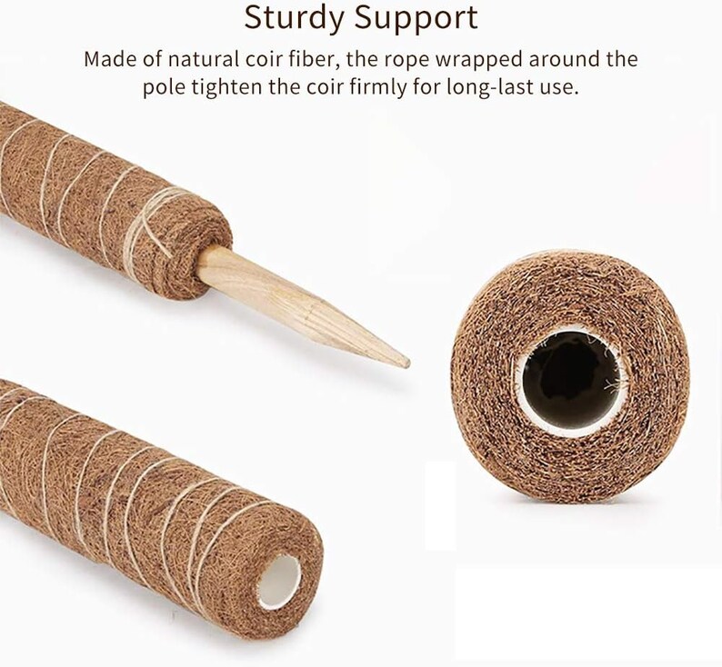 NEW 4 Pcs Moss Pole for Climbing Plants Coir Totem Plant Monstera ...