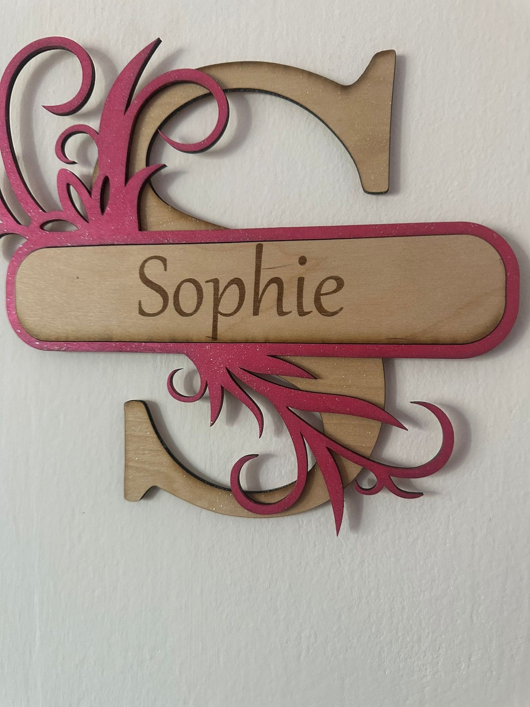 Large Letters With Name Tag and Colorful Pattern - Etsy