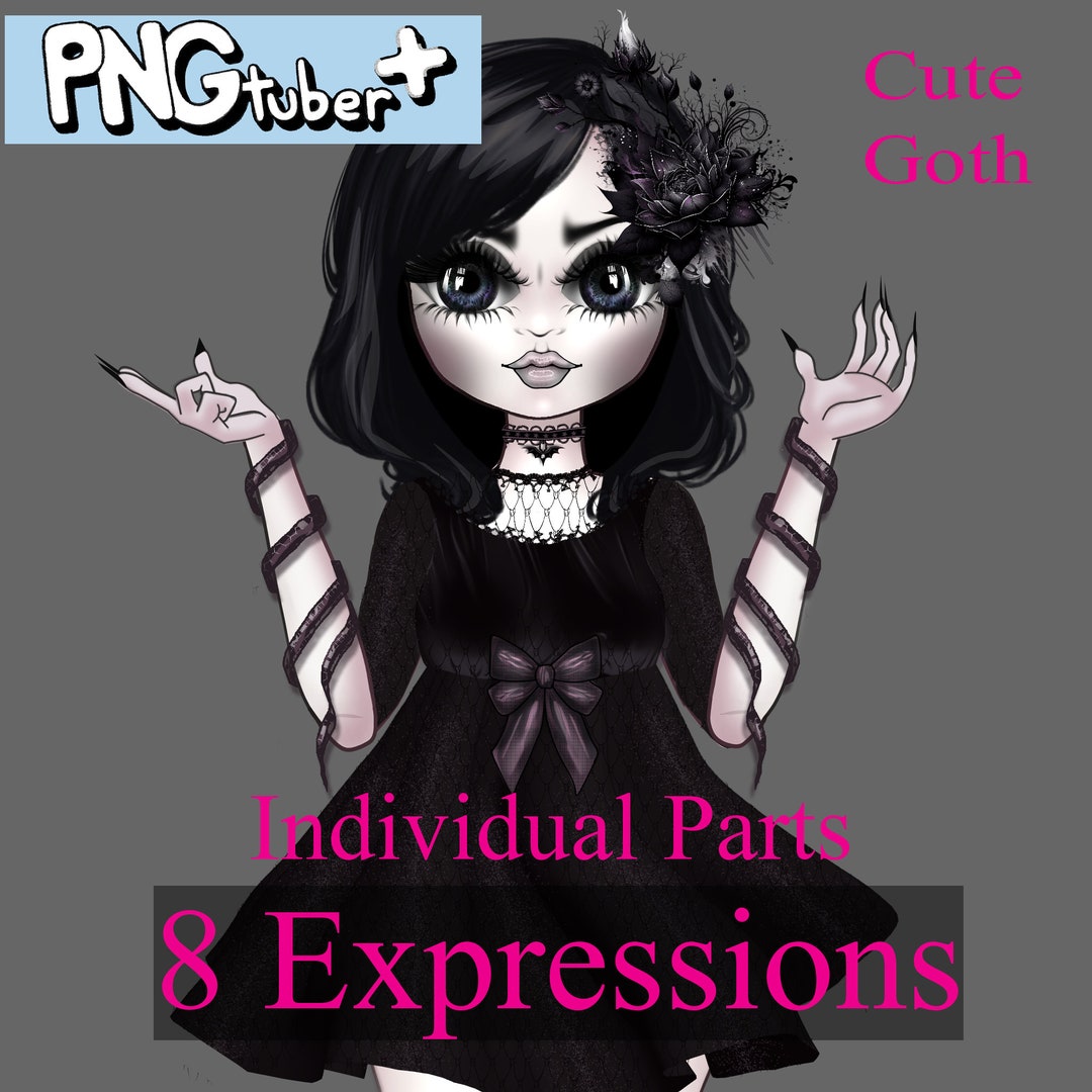 Pngtuber PLUS 18 Individual Parts Goth/emo/dark - Etsy