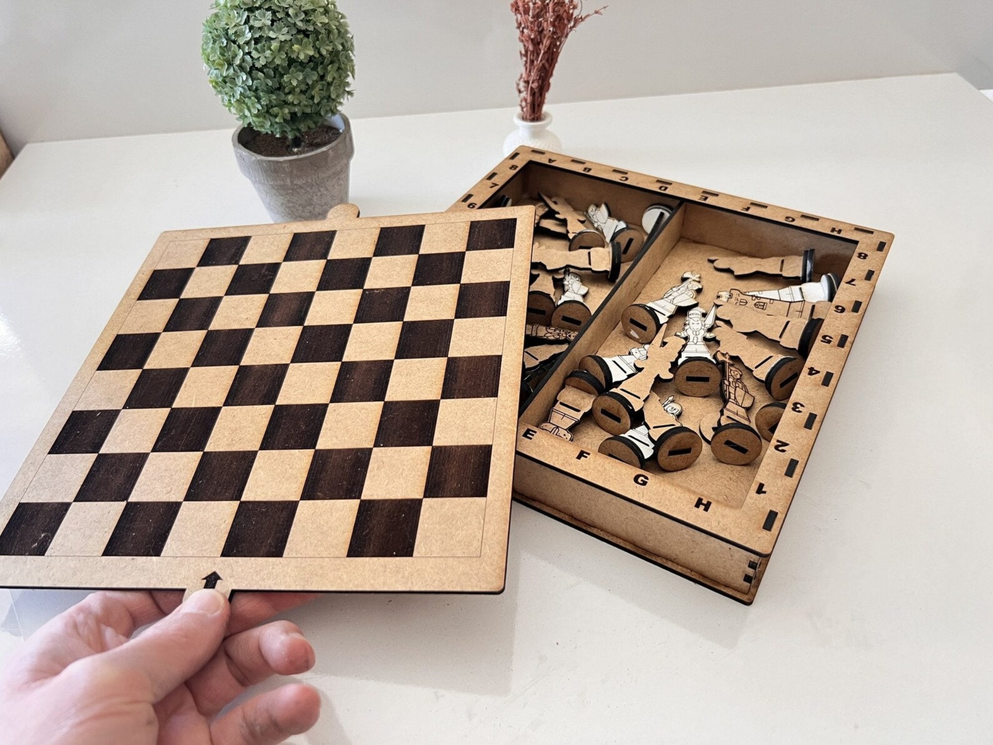 Chess and Chess Pieces Laser Cut Files V4 Wooden With Box Laser Cut Cnc ...