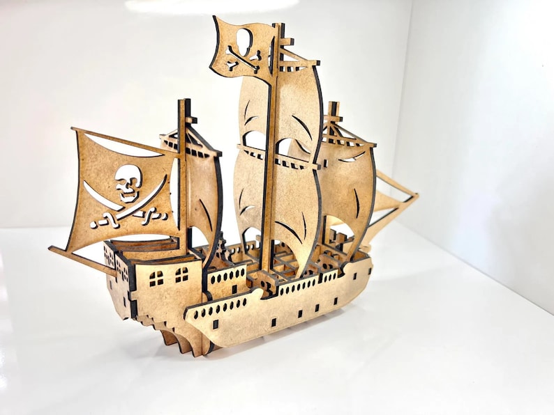 Pirates Ship 3D Model Puzzle Laser Cut Svg Dxf Vector Easy for Cut, Svg ...