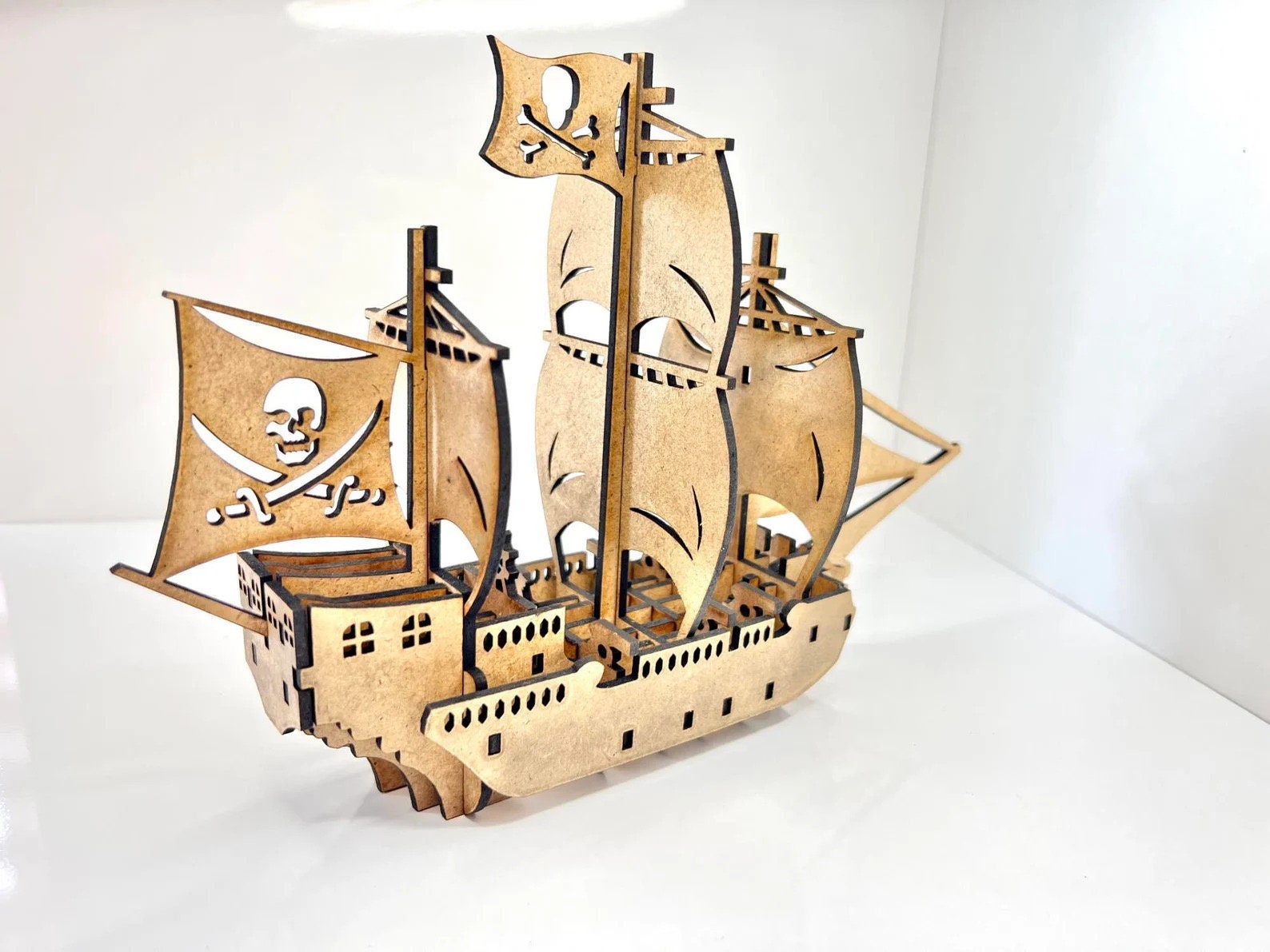 Pirates Ship 3D Model Puzzle Laser Cut Svg Dxf Vector Easy for Cut, Svg ...