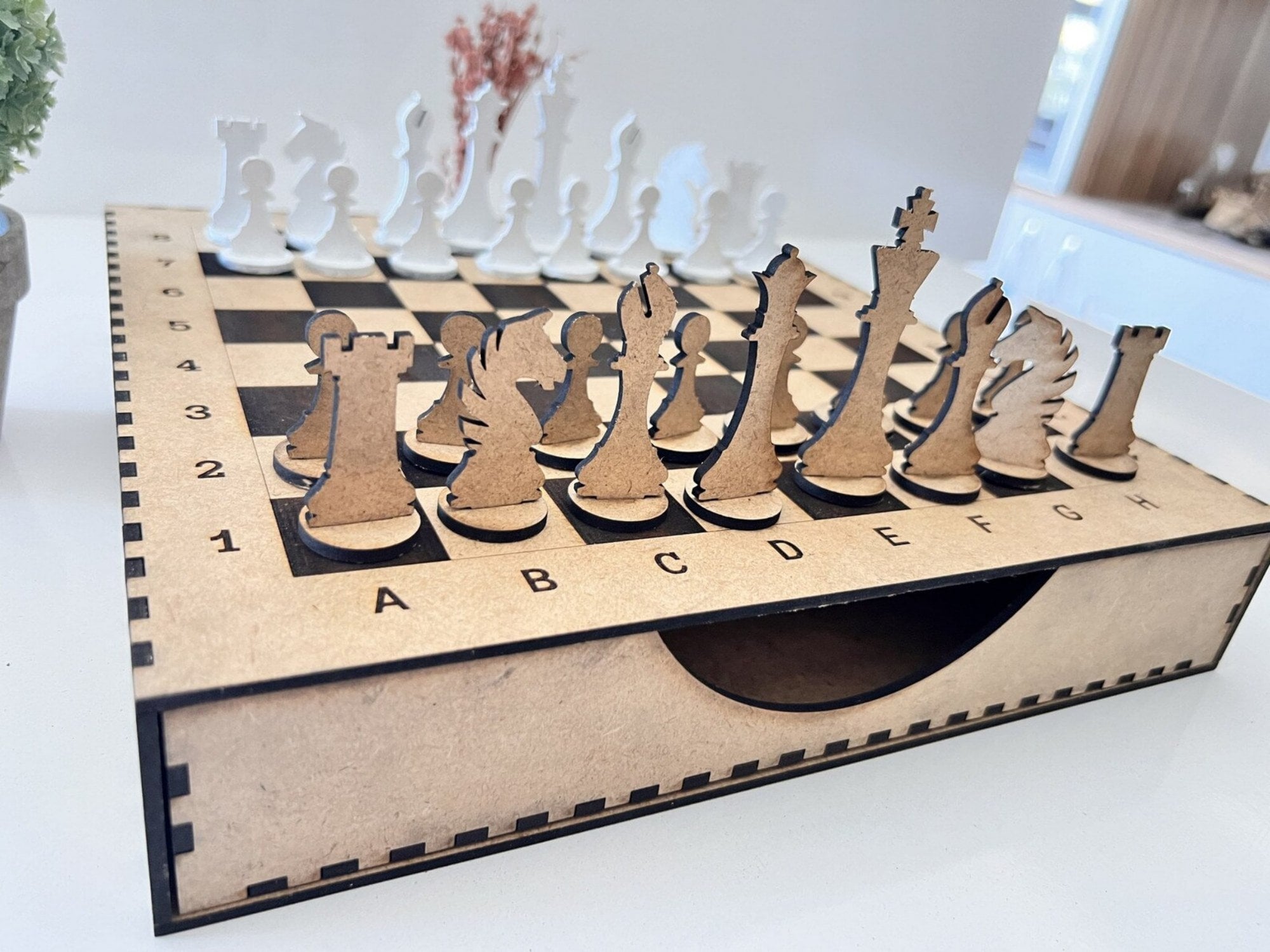 Chess and Chess Pieces Laser Cut Files V5 Wooden With Box Laser Cut Cnc ...