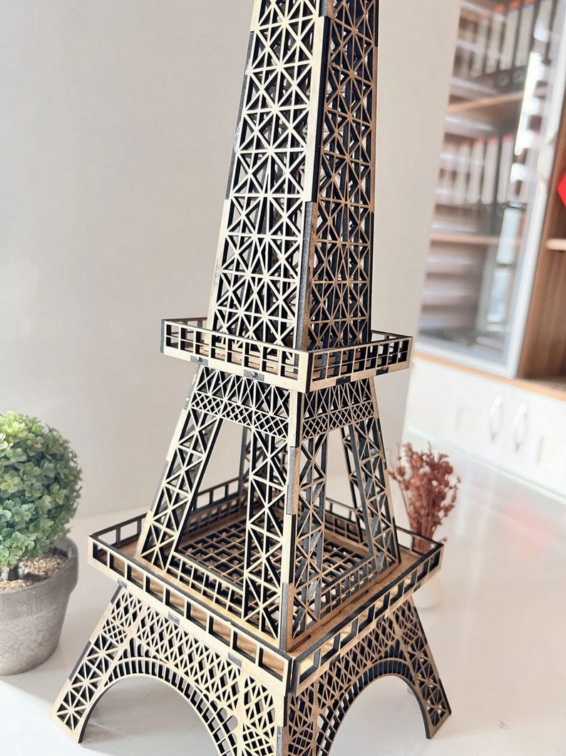 Eiffel Tower 3d Model Laser Cut Laser Wooden SVG Bundle Glowforge ...