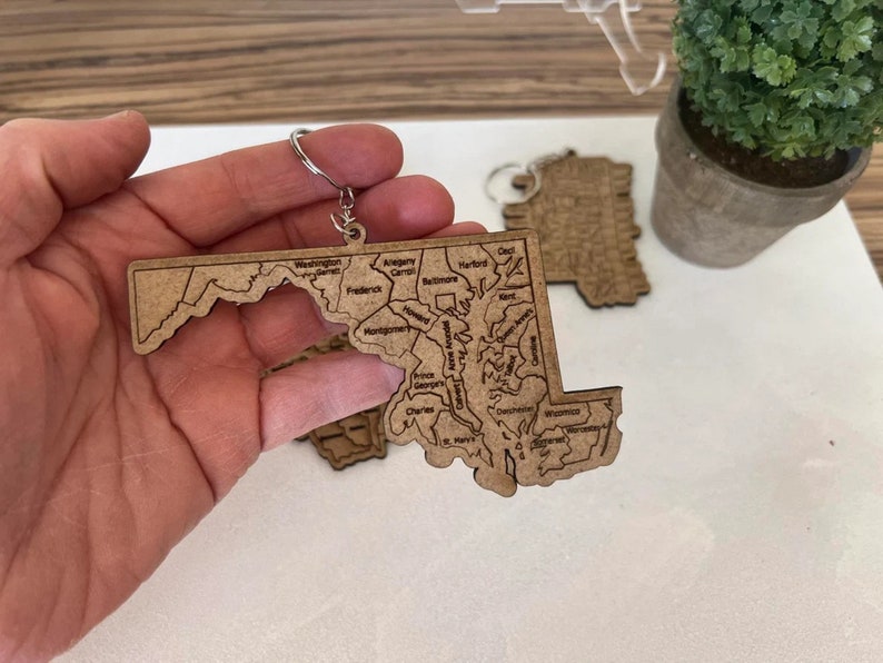 American Usa States Keychains SVG Bundle Laser Cut Files SVG Vector ...