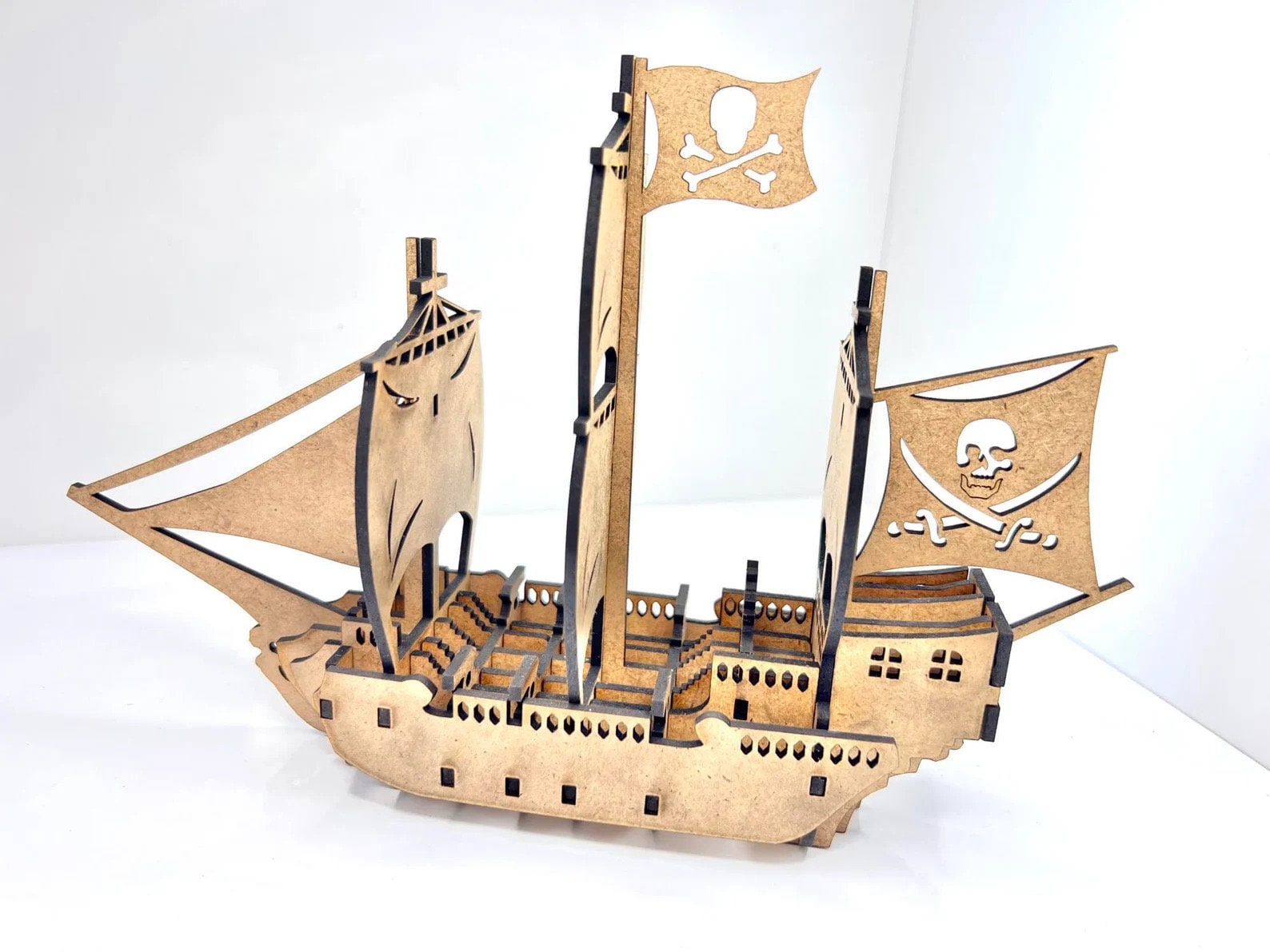 Pirates Ship 3D Model Puzzle Laser Cut Svg Dxf Vector Easy for Cut, Svg ...
