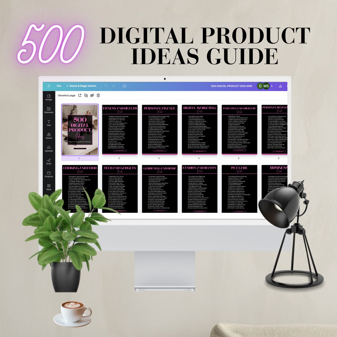 500 Digital Product Ideas | Master Resell Rights | Canva Template ...