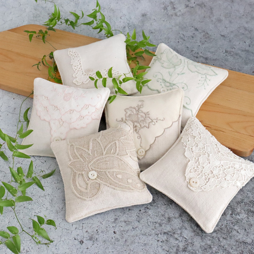 Linen Lavender Sachet - Romantic Wedding Sachets - Ecru/ivory Sachets ...