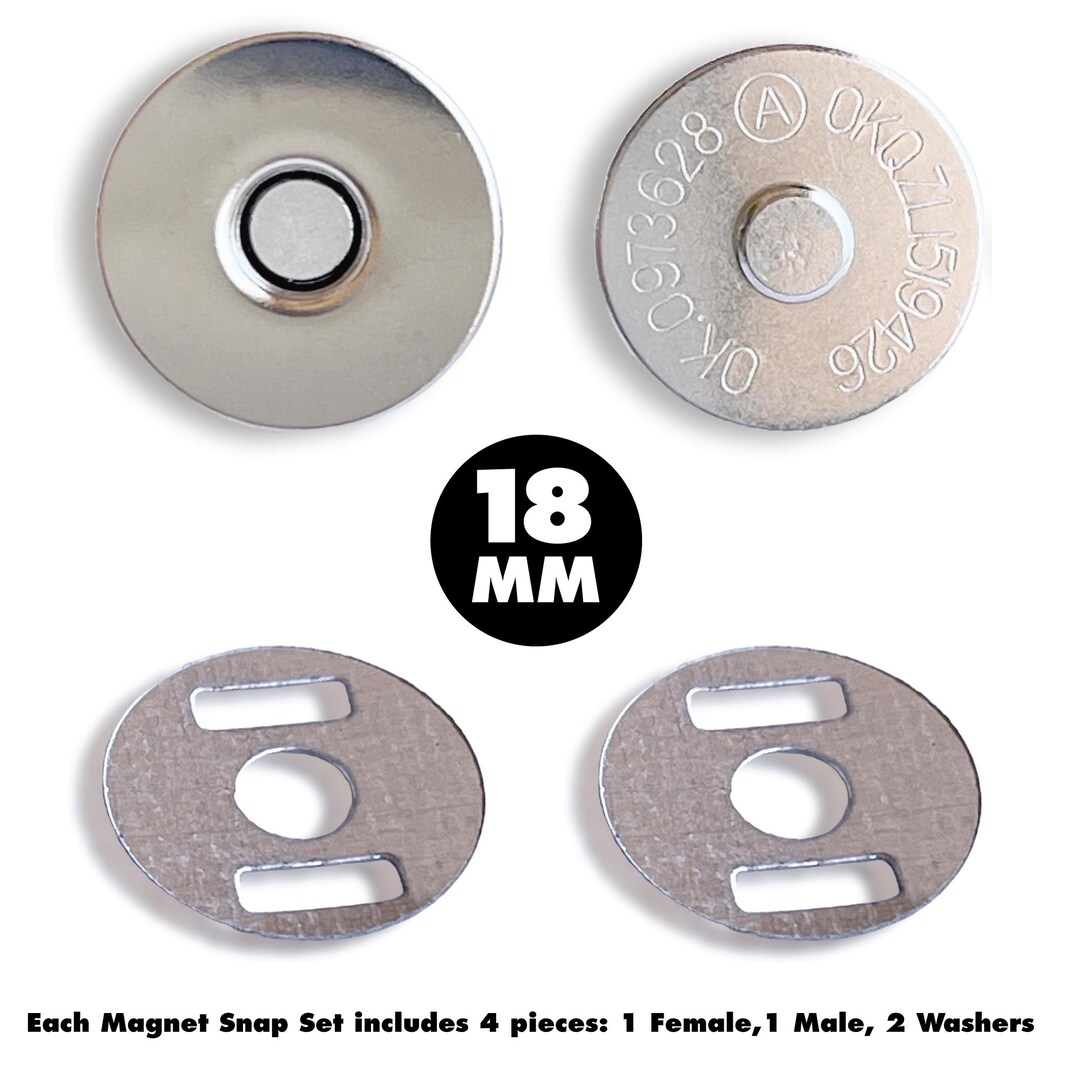Metal Magnetic Snap Button Closure Fastener for Purses and Craft- 18mm ...