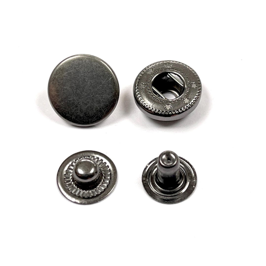 Gun Metal Leather Craft Snaps/fastener Buttons/closure 3 Sizes 10/12.5 ...