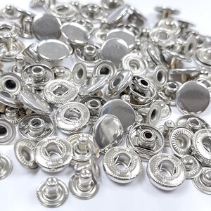 Silver Tone Leather Craft Snaps/fastener Buttons/closure 3 Sizes 10/12 ...