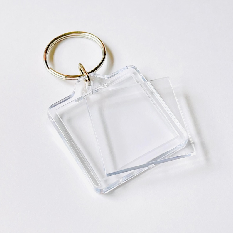 Square Blank Clear Acrylic Photo Insert Keychain-choose Quantity--5pcs ...