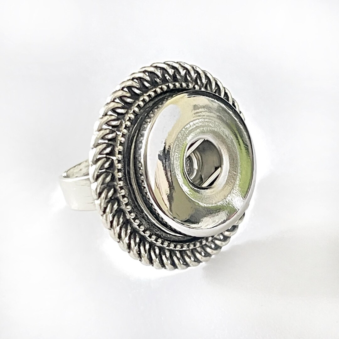 Snap Button Adjustable Rope Border Ring--fits 18-20mm Snaps--style Your ...