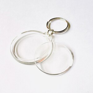 Round Blank Clear Acrylic Photo Insert Keychain-choose Quantity--50pcs ...