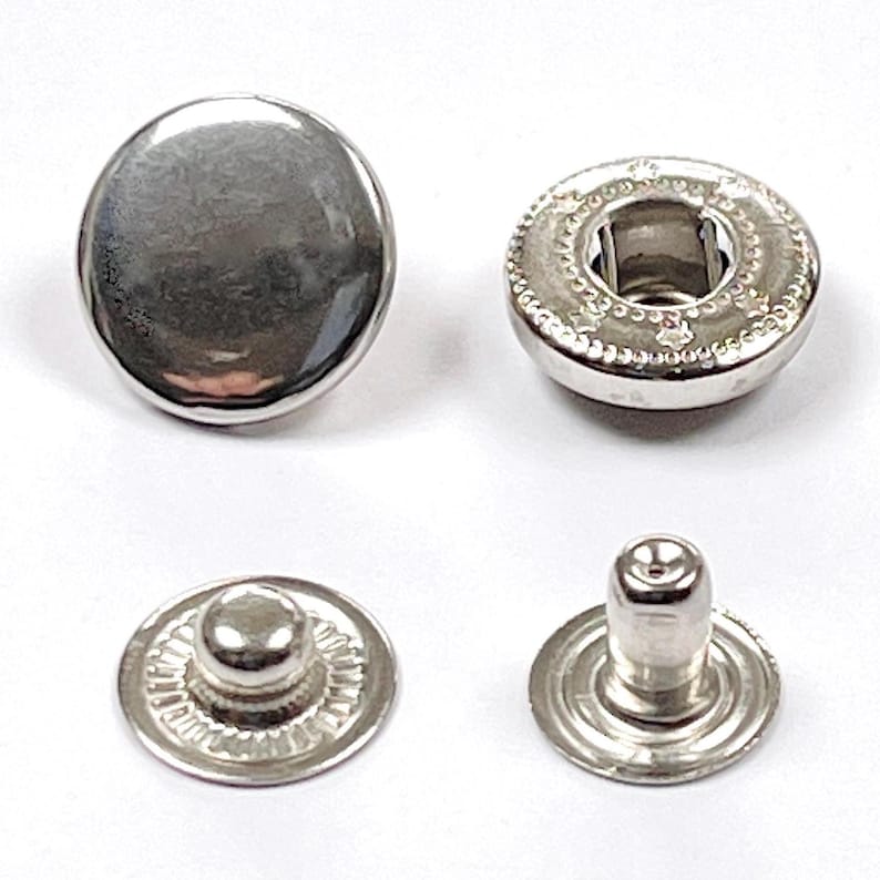 Silver Tone Leather Craft Snaps/fastener Buttons/closure 3 Sizes 10/12 ...