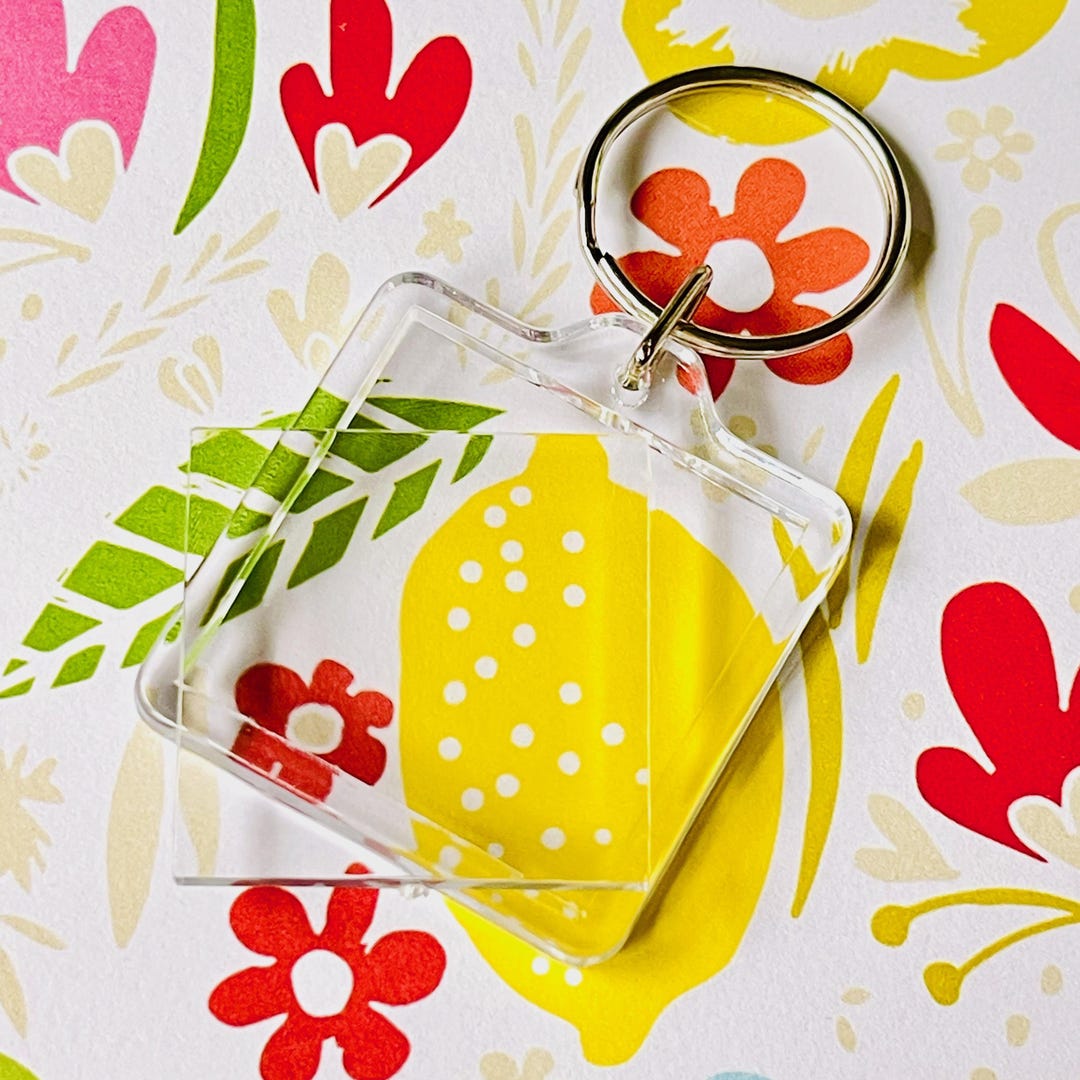 Square Blank Clear Acrylic Photo Insert Keychain-choose Quantity--50pcs ...