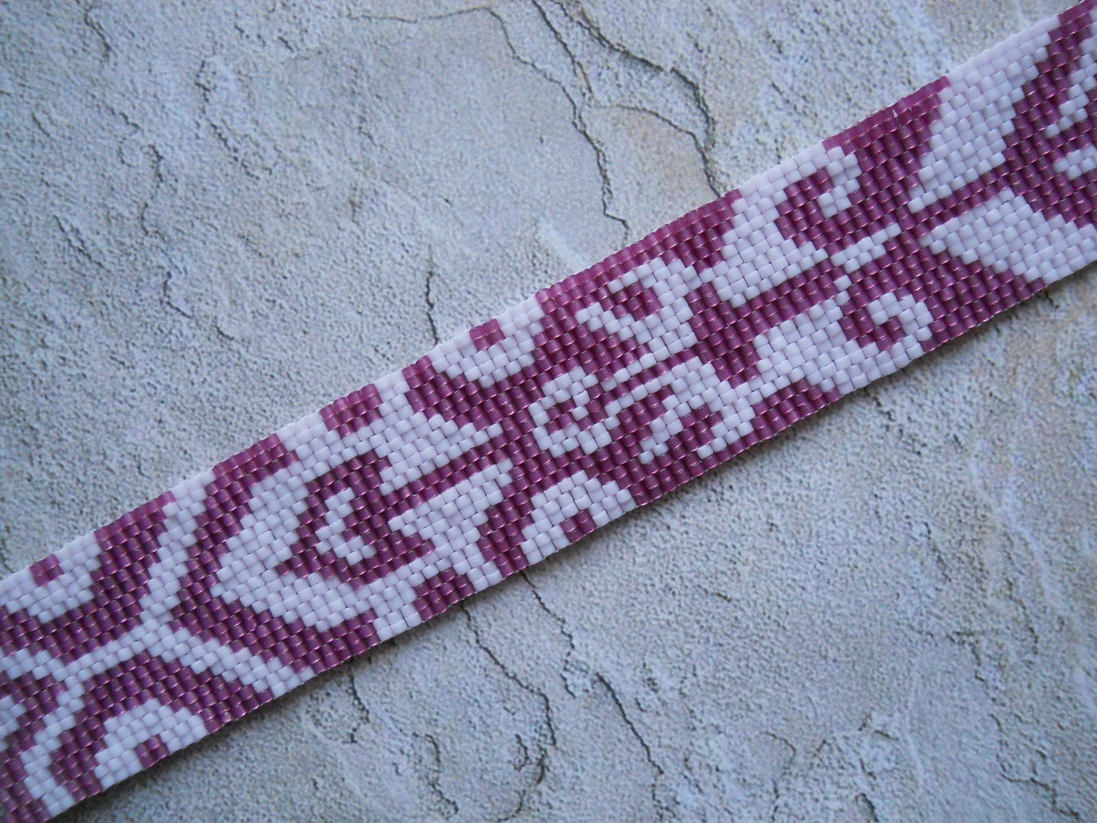 PATTERN: 2-drop Even Count Peyote Stitch Bracelet, "ikat", 2 Colors - Etsy