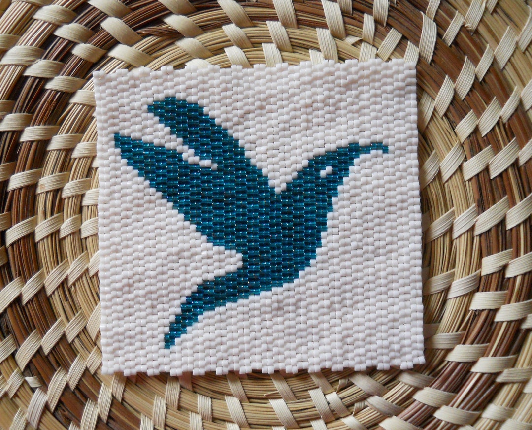 PATTERN: 2-drop Even Count Peyote Stitch Mini-tapestry, "hummingbird ...
