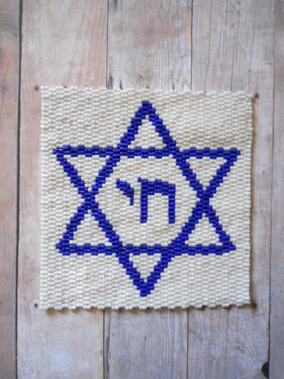 PATTERN: 2-drop Even Count Peyote Stitch Mini-tapestry, Jewish Star ...